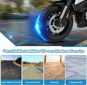 Costway Policejní motocykl pro děti motocykl na baterie se 2 tréninkovými koly