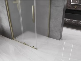 Mexen Velar, sprchový kout s posuvnými dveřmi 110 x 100 cm, 8mm sklo námraza, zlatá lesklá, 871-110-100-31-50