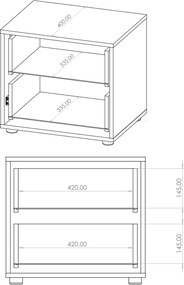 MAXIONE c | noční stolek MX-11 | 51,2 cm | černá mat