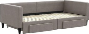 Válenda s přistýlkou a zásuvkami taupe 100 x 200 cm textil 3196622