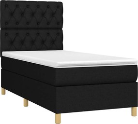 Box spring postel s matrací a LED černá 80 x 200 cm textil 3135631