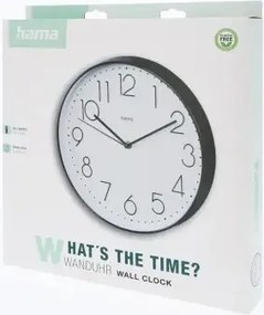 Hama Corsica bílá-černá / nástěnné hodiny / průměr 30 cm / tichý chod