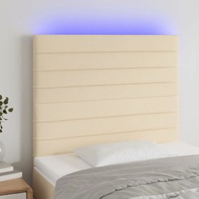 Čelo postele s LED krémové 100x5x118/128 cm textil 3122559