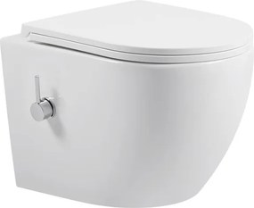 Erga Lily, závěsná WC mísa s funkcí bidetu + toaletní sedátko, bílá lesklá, ERG-V03-LILY-RIM-BID-WH