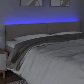 Čelo postele s LED šedé 160x5x78/88 cm umělá kůže 3121432