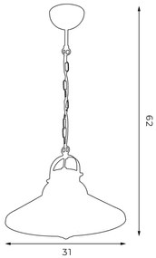 Lustr na řetězu IRON 1xE27/60W/230V