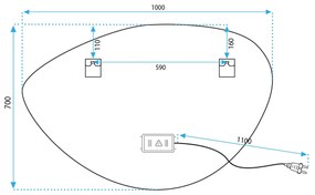 Tutumi Zrcadlo 70x100 cm s vyhříváním a regulovatelným LED osvětlením