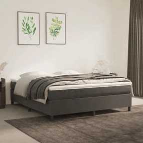 Box spring postel s matrací tmavě šedá 160x200 cm samet 3144688