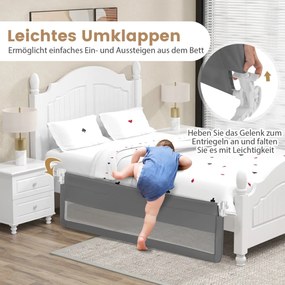 Costway 180 cm dlouhá skládací tyč na postel s bezpečnostními popruhy 180°