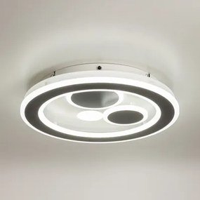Kruhové stropní svítidlo LED 35W bílo-černé DUNK 37 cm s dálkovým ovládáním