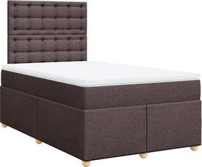 Box spring postel s matrací tmavě hnědá 120x200 cm textil 3291264