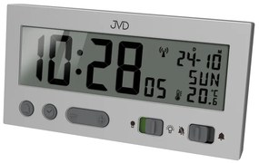 JVD Stříbrný digitální rádiem řízený budík JVD RB9410.1