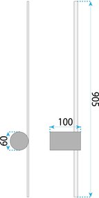 Toolight Toolight, LED nástěnné svítidlo 90cm, 18W, 3000K, LHJ062-W, černá-zlatá, OSW-50030