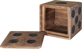 Úložný box mindi dřevo 40 x 40 x 40 cm design hrací kostky 244559