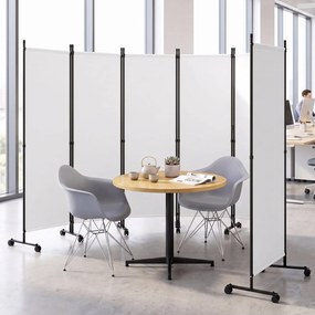 Costway Šestidílný skládací paraván 330 × 173 cm, bílý