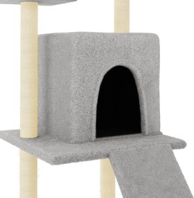 Škrabadlo pro kočky se sisalovými sloupky světle šedé 110 cm 172038