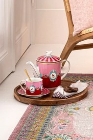 Pip Studio Love Birds čajová konvice 1,3l, červeno-růžová (čajová konvice 1,3litru)