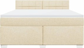 Box spring postel s matrací krémová 180x200 cm textil 3285972