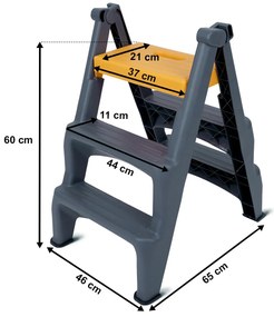 4Home Oboustranné plastové schůdky Dual, 3 stupně