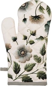 Béžová bavlněná chňapka - rukavice s květy Gently Blooming - 18*30 cm