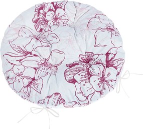 Bellatex Sedák Adéla prošívaný kulatý Červená,Bílá 40 cm, (průměr)