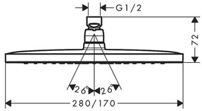 Hansgrohe Croma E, hlavová sprcha 280 1jet, chromová, HAN-26257000