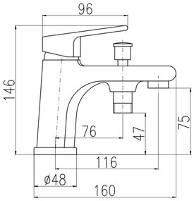 RAV Slezák CO148.0 - Vanová baterie COLORADO 14,6 cm lesklý chrom