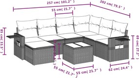 8dílná zahradní sedací souprava s poduškami béžová polyratan 3252846