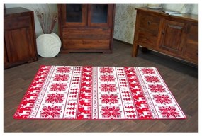 Kusový koberec Vánoční motivy červený 100X170 100x170cm
