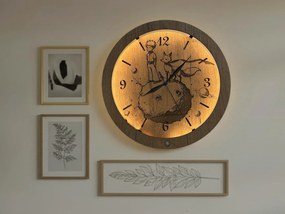 Li-Go "Malý princ" světelné hodiny s powerbankou a pohybovým čidlem/dub velikost svítidla/hodin: 50 cm
