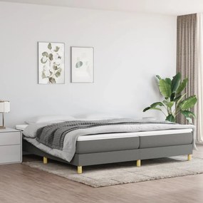 Box spring postel s matrací tmavě šedá 200x200 cm textil 3144200