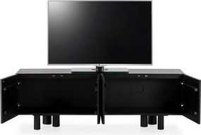Černý TV stolek z mangového dřeva 160x55x40 cm Tamira – MOME