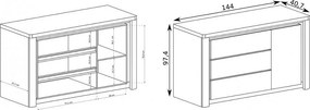 Casarredo - Komfort nábytek Komoda LABRO 1D3S, dub ribbeck/bílá lesk