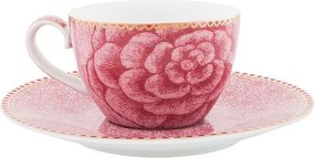 Pip Studio Spring to Life Set 2 espresso šálků s podšálky růžoví