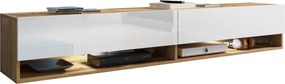 XXXLutz NÍZKÁ KOMODA, dub wotan, vysoce lesklá bílá, 180/30/32 cm P & B - Online Only TV příslušenství - 002778000403