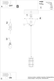 Sollux SL.1263 - Lustr na lanku GOTTO 1xE27/15W/230V černá