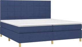 Box spring postel s matrací modrá 200x200 cm textil 3142367