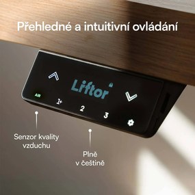 Výškově nastavitelný stůl Liftor Expert, bílý, Bez desky, elektricky polohovatelný