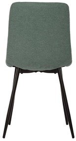 Jídelní židle, potah zelená látka, kovová čtyřnohá podnož, černý mat - CT-281 GRN2