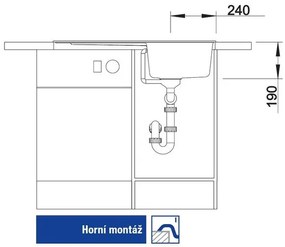 Blanco Zia 45 SL Granitový dřez s odkapem oboustranné provedení, 86x50cm, antracit 516748