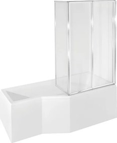 Besco Akrylátová atypická vana s vanovou zástěnou INTEGRA VK 3 150x75 (170x75) Barva: Bílá, Rozměry (cm): 170x75, Orientace: Levá