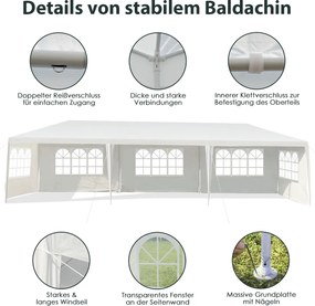 Costway Altánový stan zahradní altán s 5 odnímatelnými bočními stěnami – 3 × 9 m