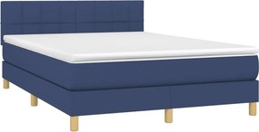 Box spring postel s matrací modrá 140x190 cm textil 3140615