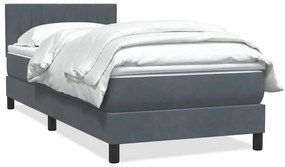 Box spring postel s matrací tmavě šedá 80x220 cm samet 3316426