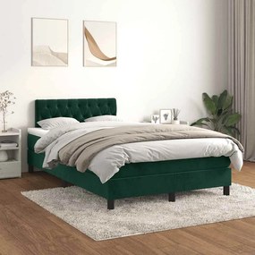 Box spring postel s matrací tmavě zelená 120x190 cm samet 3269858