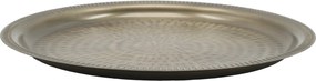 Mosazný antik kovový podnos s vzorem Chic Antique – Ø 28,5*1,5 cm
