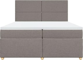 Box spring postel s matrací taupe 200x200 cm textil 3291384