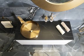 Sapho Sapho, AURUM nerezové umyvadlo na desku, průměr 38cm, včetně odtoku, tepaný kov, měď mat, AU301-T
