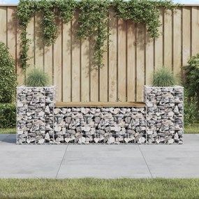 Zahradní lavice gabionový design 183x41x60,5 cm borové dřevo - Default Title