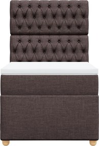 Box spring postel s matrací tmavě hnědá 90x190 cm textil 3291145